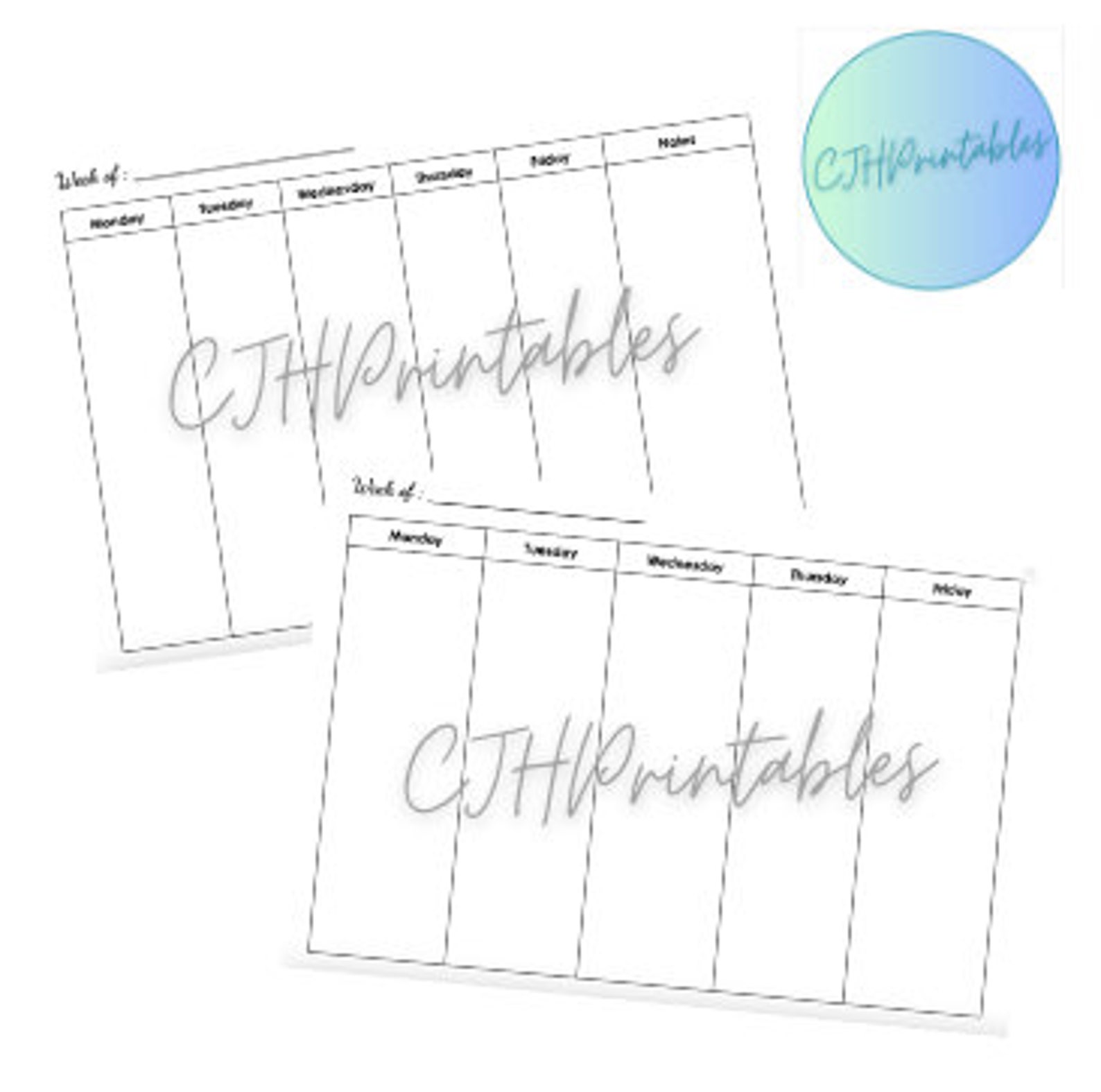 Weekly Calendar Printable - Etsy
