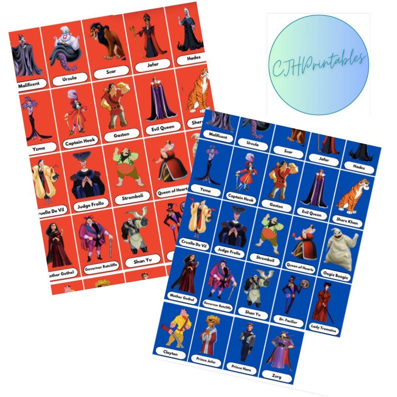 Disney Villains Guess Who? Template - Etsy