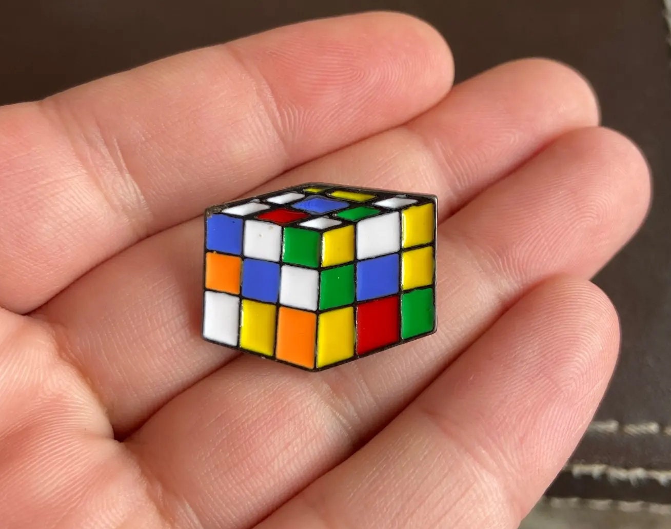 Retro Rubik's Cube Enamel Pin Vintage Puzzle Badge Lapel Pin Rubiks Cube Pin Rubik Cube Brooch ...