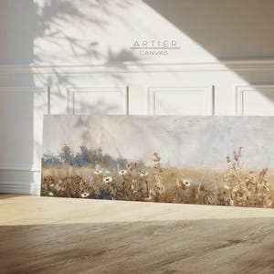 Spring Meadow Landscape Canvas Print, Wildflowers Field Framed Canvas ...