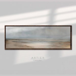 Minimalist Beach Painting, Muted Coastal Framed Canvas Wall Art - Etsy