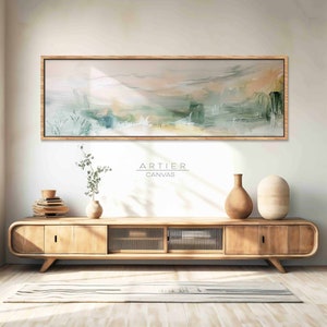 Abstract Landscape Wall Art Print, Long Horizontal Framed Canvas Wall ...