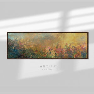Abstract Sunset Wildflowers Landscape Canvas Print, Spring Meadow ...