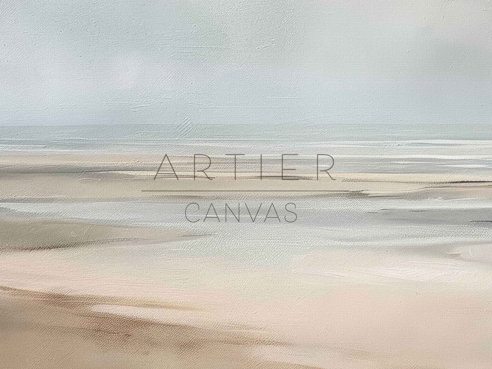 Minimalist Coastal Seascape Wall Art, Muted Beach Painting Framed ...