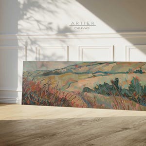 Abstract Wildflowers Landscape Canvas Print, Spring Meadow Landscape ...