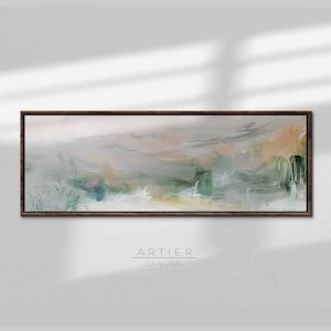 Abstract Landscape Wall Art Print, Long Horizontal Framed Canvas Wall ...