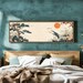 Framed Stork Sunset Canvas Print: Japanese Tapestry Landscape Wall Art ...