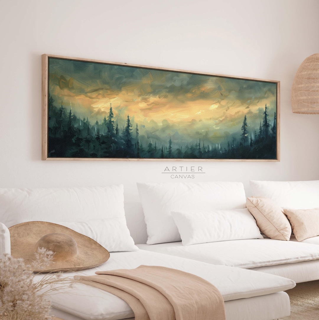 Framed Forest Canvas Print: Long Horizontal Landscape Wall Art - Etsy