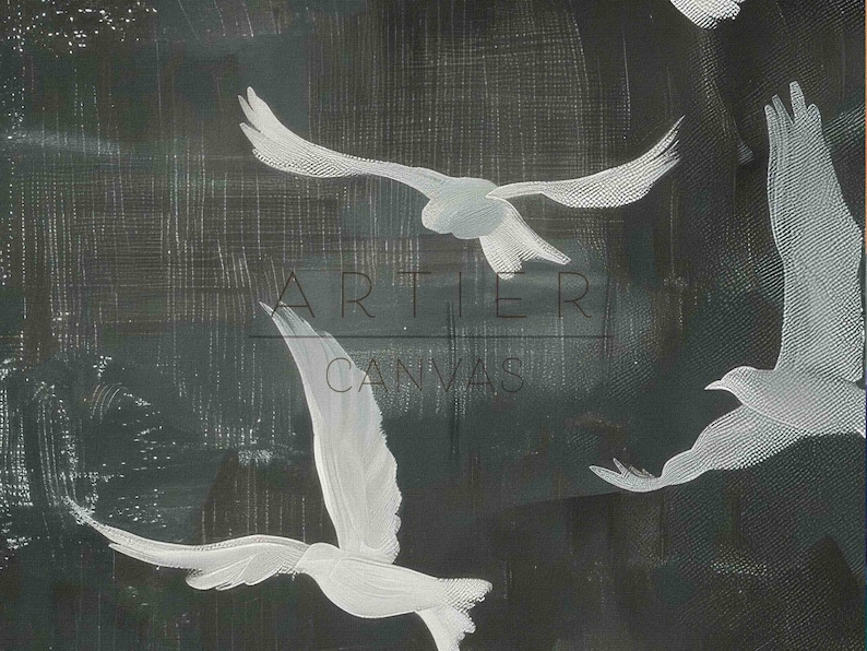 Vertical Birds at Night Canvas Print: Framed Sky View Wall Art - Etsy