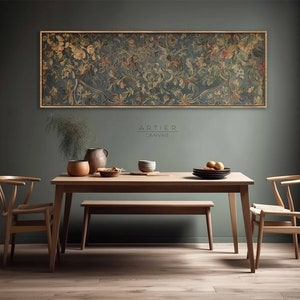 Framed Antique European Tapestry Canvas Print, Vintage Textile Wall Art ...