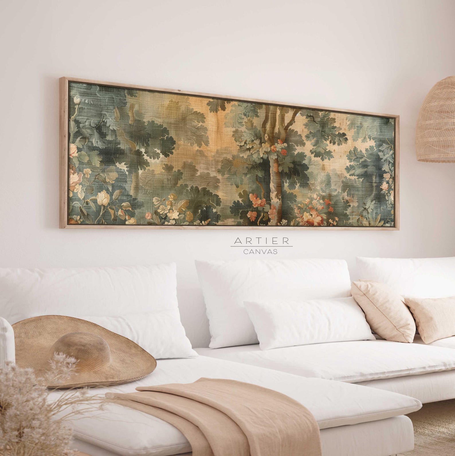 Vintage Spring Landscape Tapestry: Framed Canvas Wall Art - Etsy