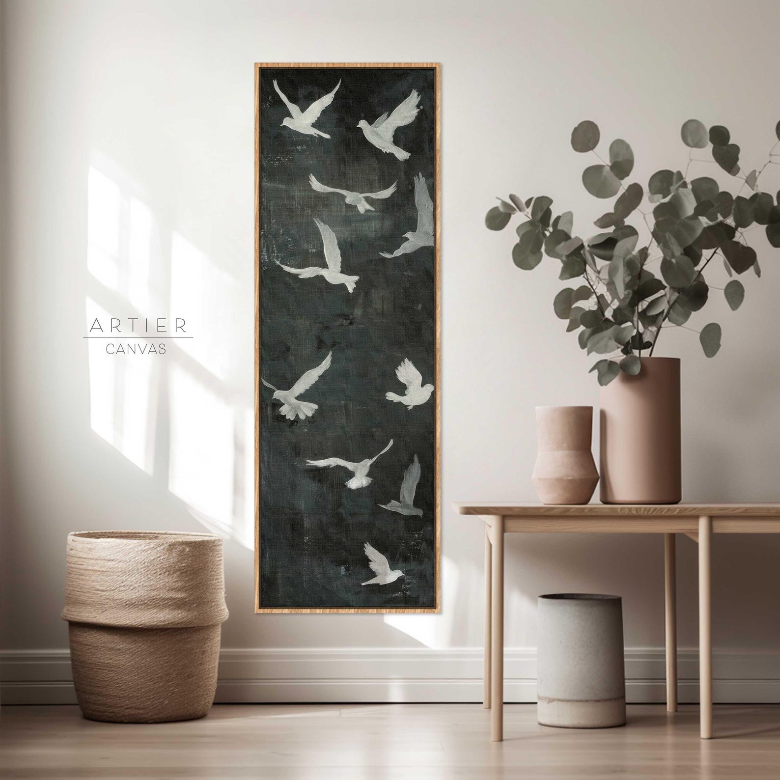 Vertical Birds at Night Canvas Print: Framed Sky View Wall Art - Etsy