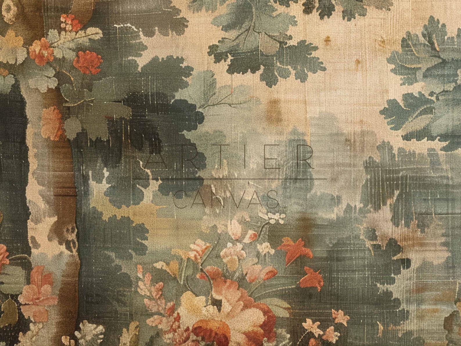 Vintage Spring Landscape Tapestry: Framed Canvas Wall Art - Etsy