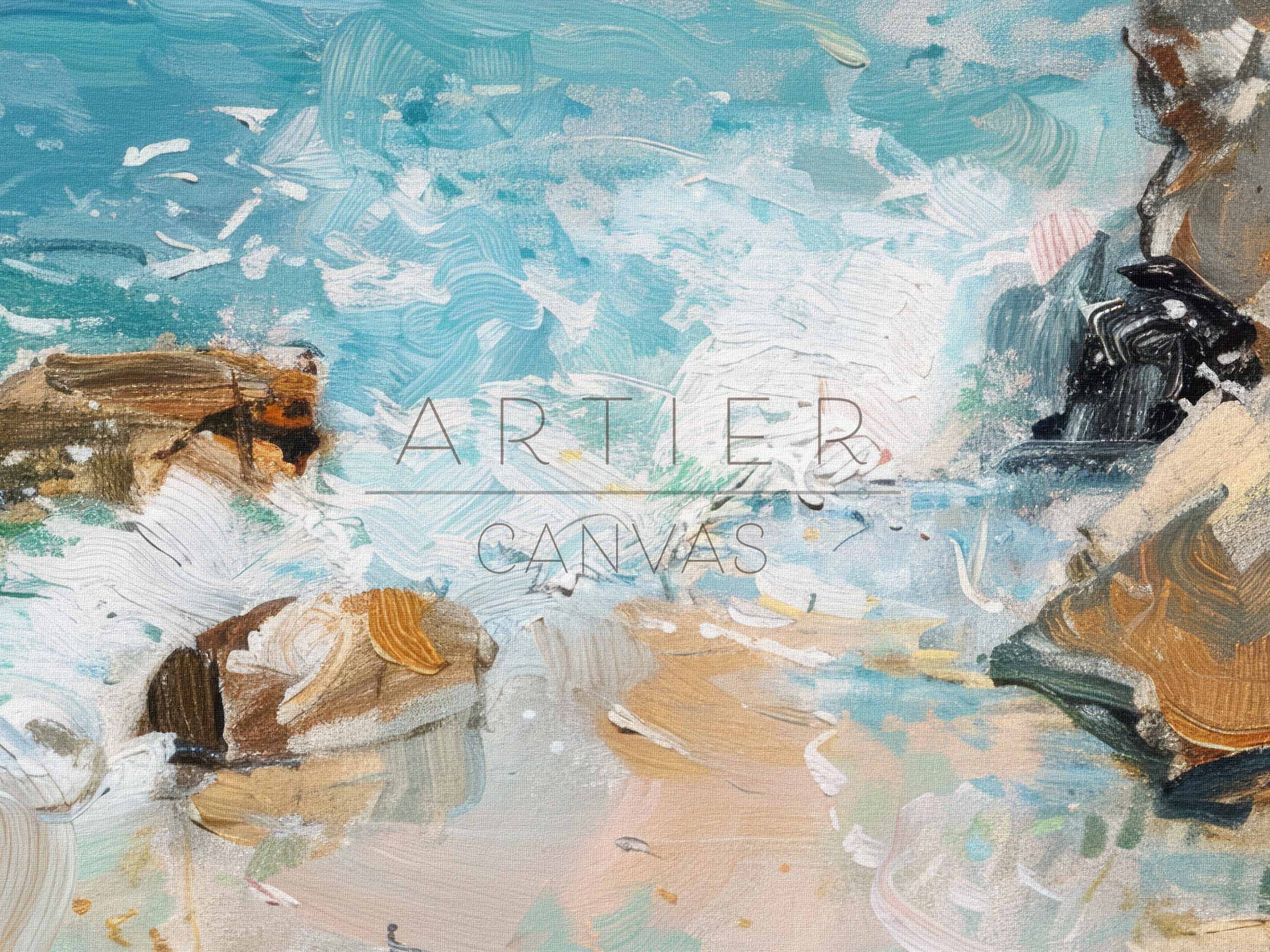 Framed Beach Seascape Canvas Print, Minimalist Coastal Wall Art - Etsy