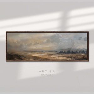 Vintage Country Field Canvas Print: Abstract Moody Horizon Landscape - Etsy