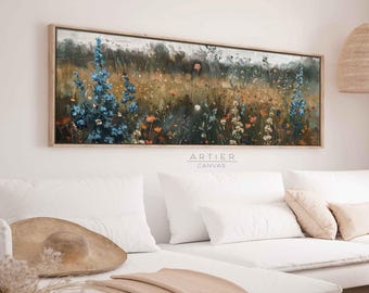 Vintage Spring Meadow Forest Landscape Wall Art, Long Horizontal ...