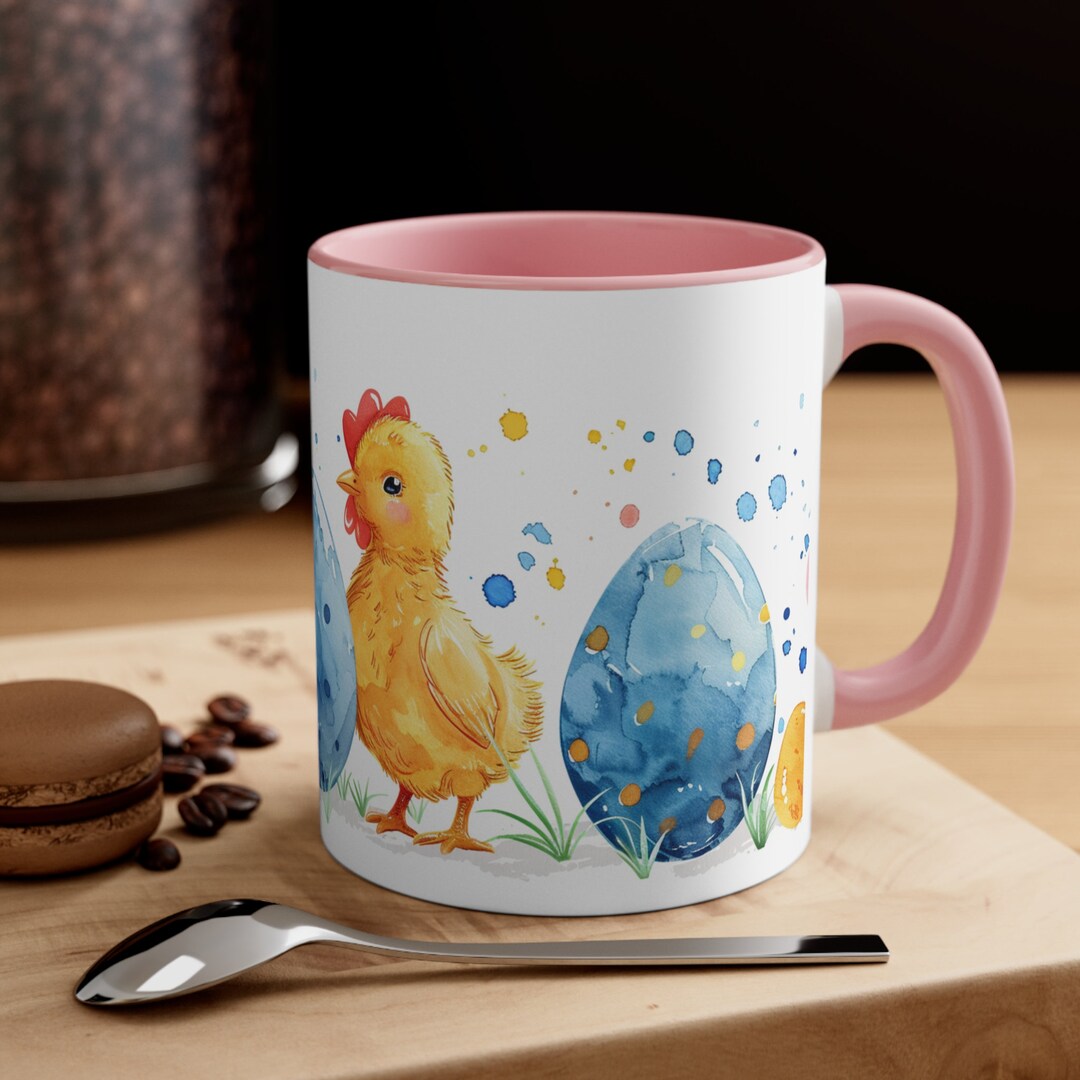 Colorful Easter Eggs Baby Chicks Coffee Mug, Kitchen and Dining, Mug ...