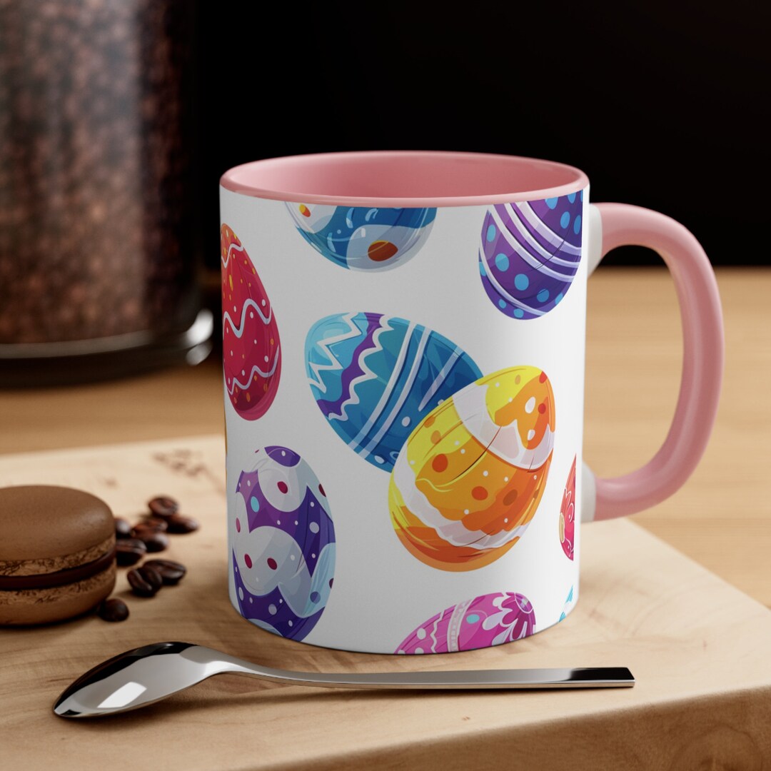 Colorful Easter Eggs Coffee Mug, Kitchen and Dining, Mug, Coffee Mug ...