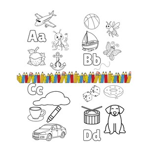 Printable Alphabet Coloring Pages, Preschool Coloring Pages, Digital ...