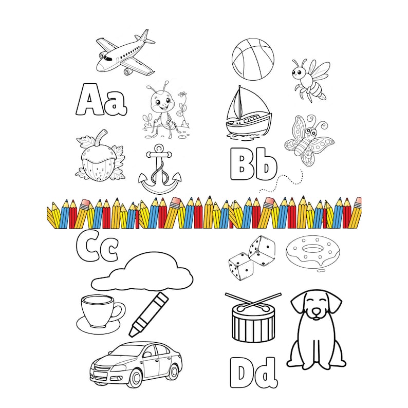Printable Alphabet Coloring Pages, Preschool Coloring Pages, Digital ...