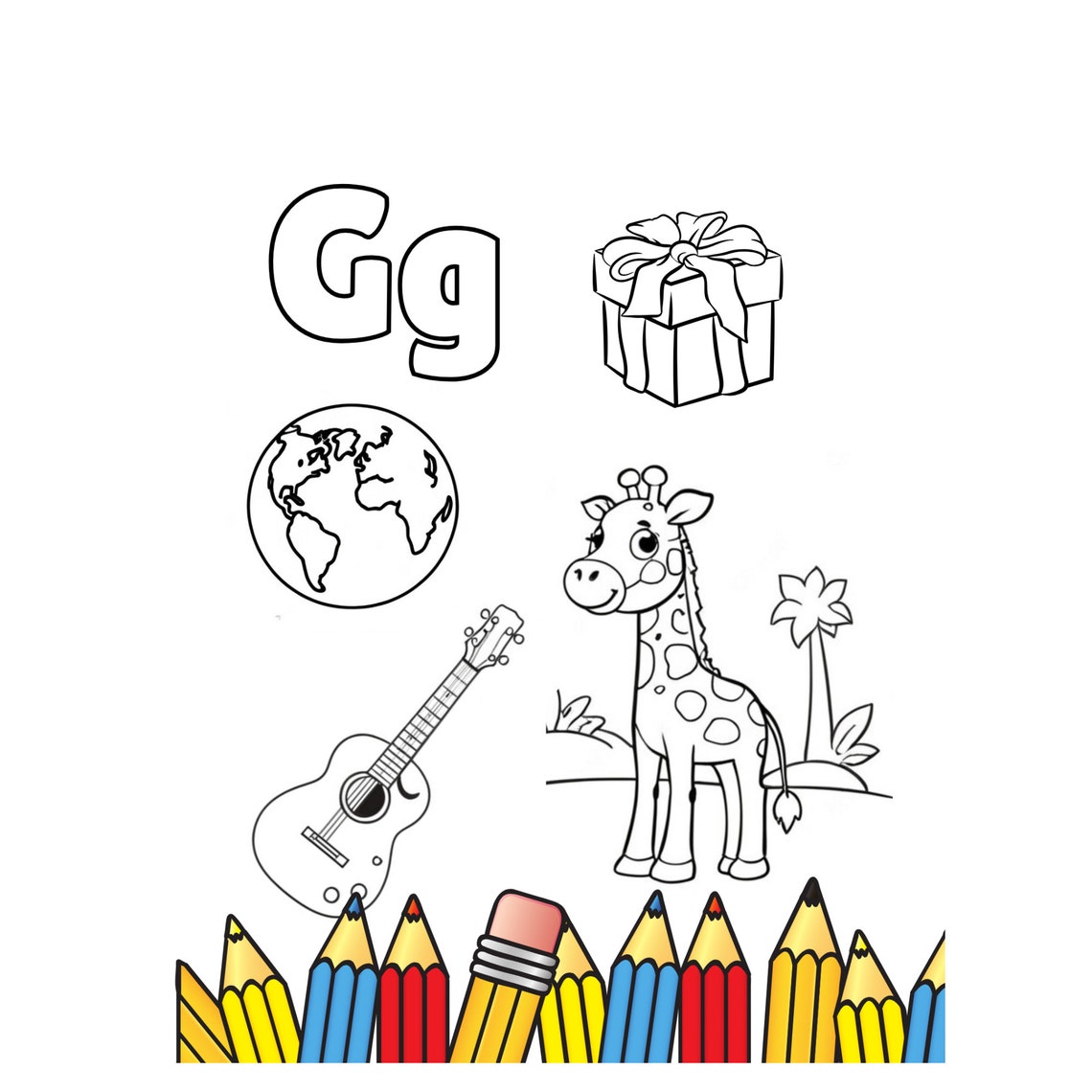 Printable Alphabet Coloring Pages, Preschool Coloring Pages, Digital ...