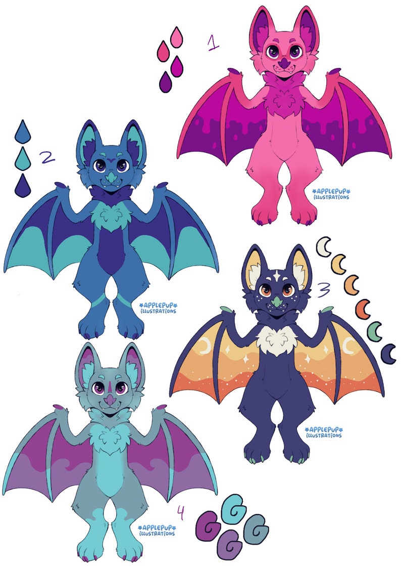 Bat Furry Fursona Oc Adopt Anthro Characters Etsy