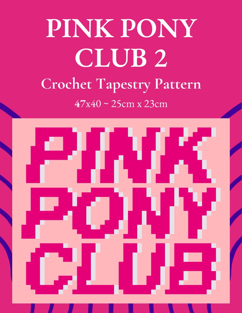 Pink Pony Club/chappell Roan Crochet Tapestry PDF - Etsy