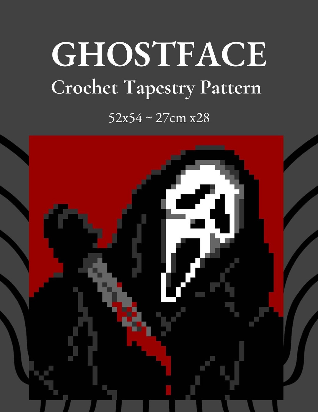 Ghostface Crochet Tapestry Pattern PDF - Etsy