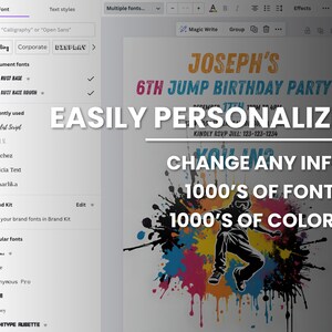 Jump Birthday Invitation for Trampoline Party Invite for Parkour ...