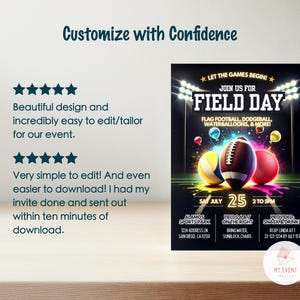 Field Day Invitation, Sports Invite, Field Day Flyer, Editable Template ...