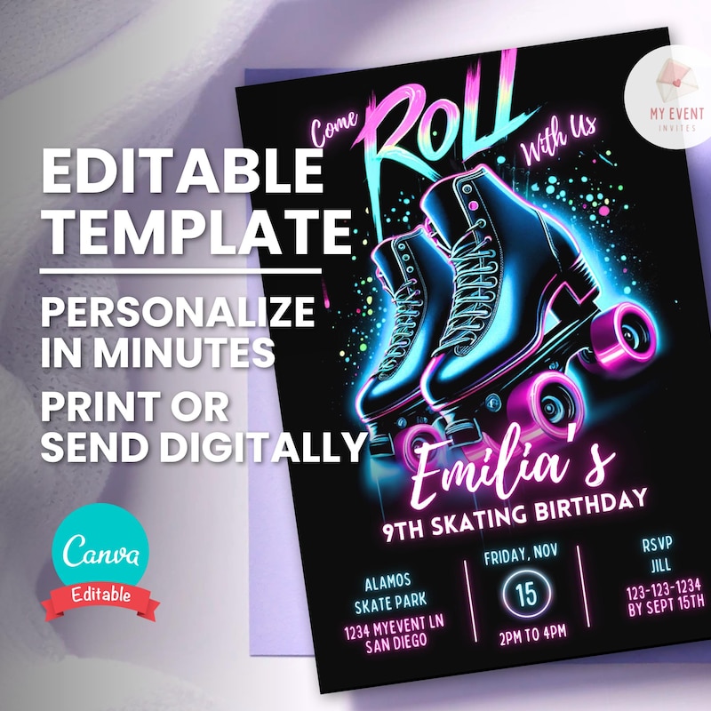 Glow Skate Party Signs - Etsy UK