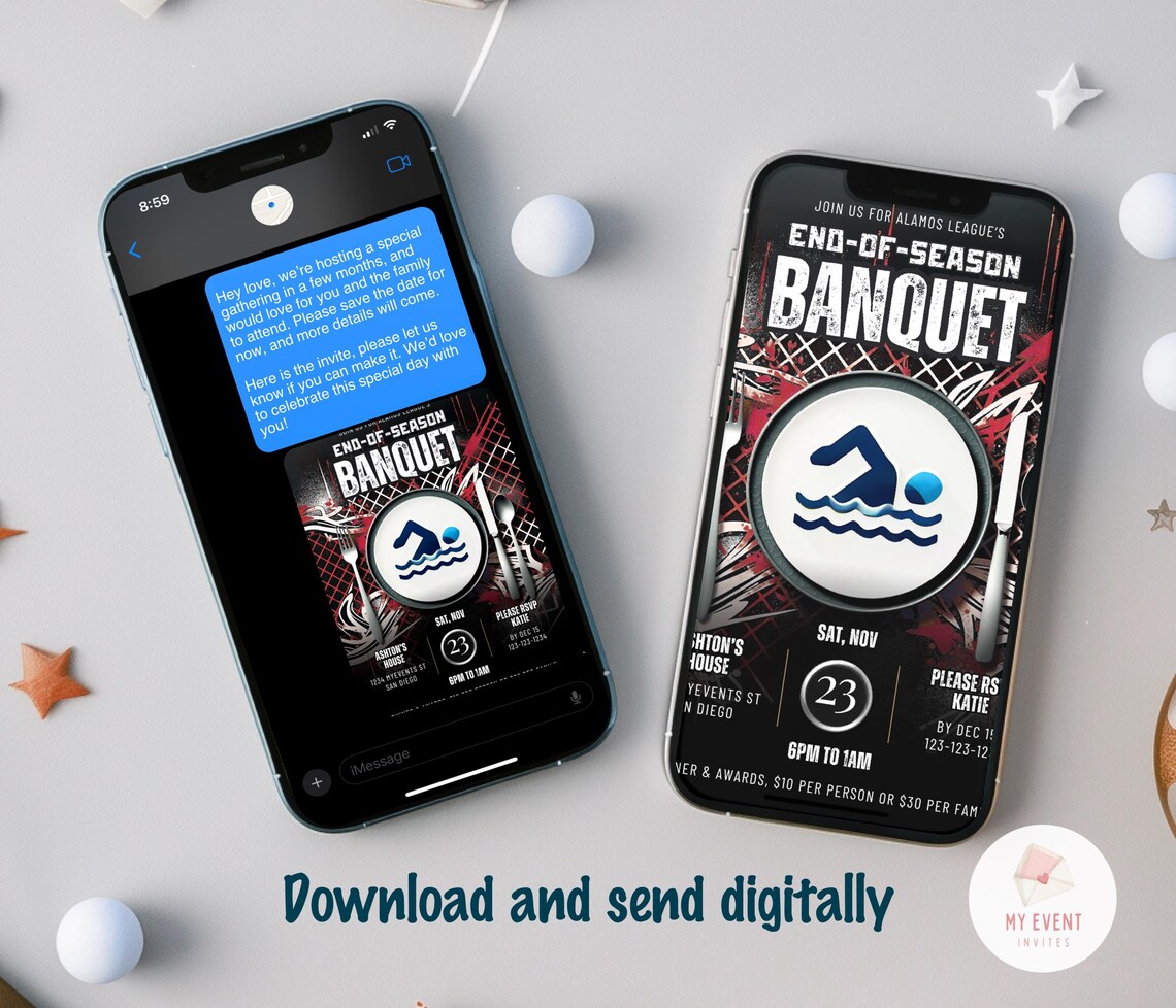 Swim Banquet Invitation, Any Theme Swimming Team Banquet Invite ...