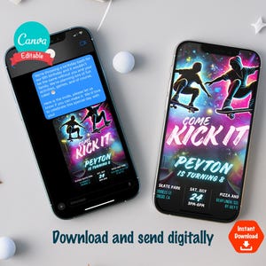 Skateboarding Invite for Skateboard Park Birthday Party, Teen Skate ...