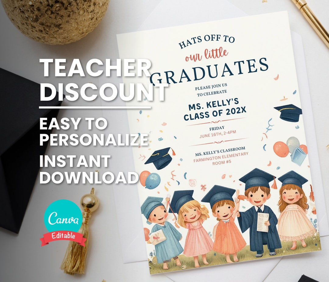 Class Grad Announcement for Classroom Grad Party for Teacher Class ...