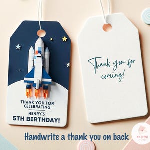 Outer Space Thank You Tag for Blast off Birthday Party, Gift Bag ...