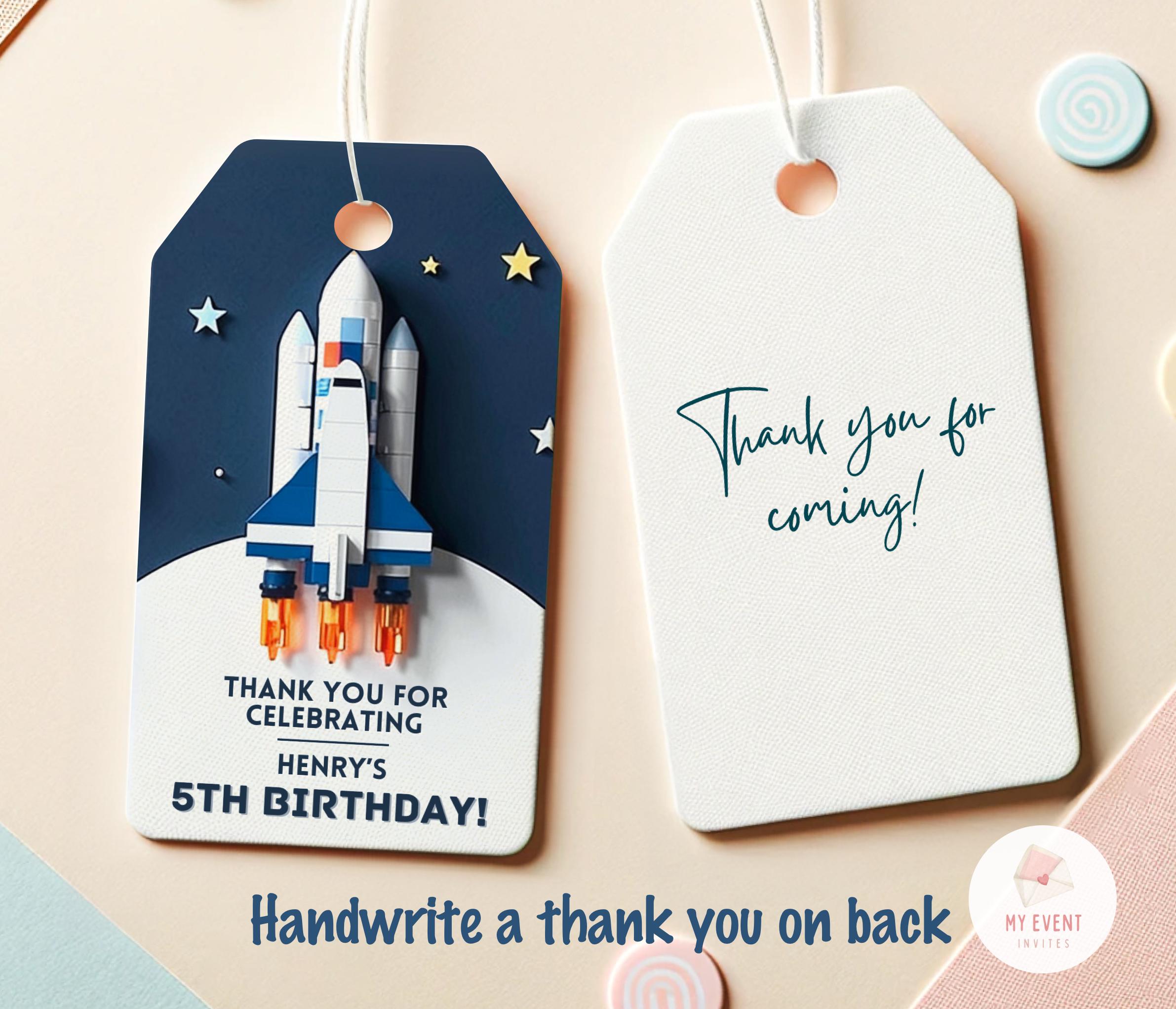 Outer Space Thank You Tag for Blast off Birthday Party, Gift Bag ...