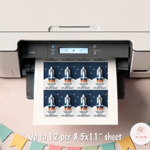 Outer Space Thank You Tag for Blast off Birthday Party, Gift Bag ...