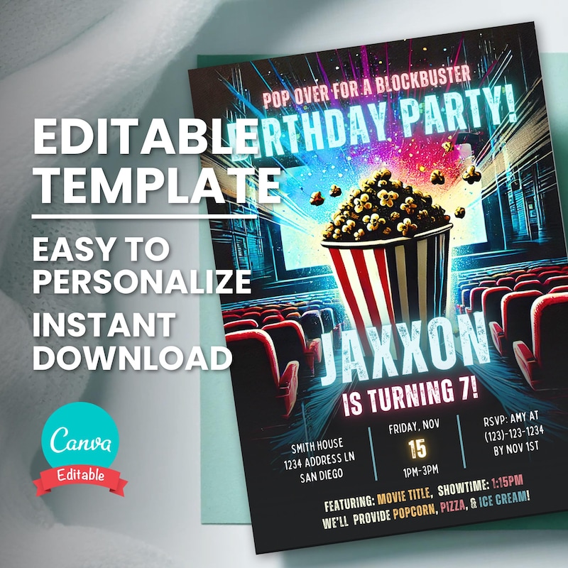 Pop on Over Movie Party - Etsy