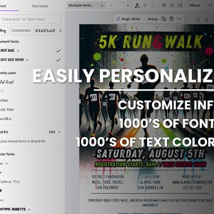 Fun Run Flyer for 5K 10K Color Run or Neighborhood Race Event ...