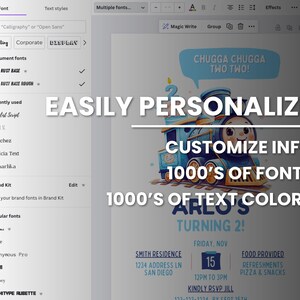 Train Birthday Party Invite, Chugga Chugga Two Two for 2nd Birthday ...