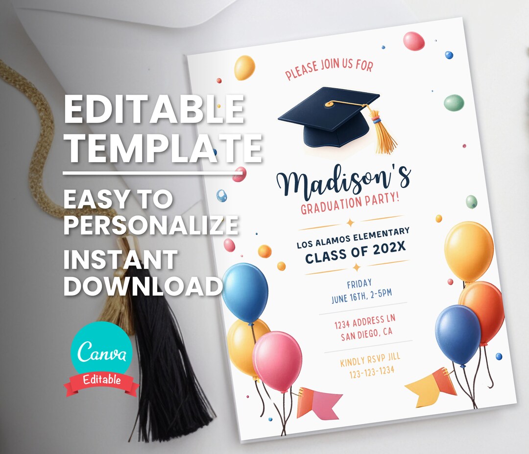 Graduation Invitation for Preschool, Kindergarten, Prek Graduation ...