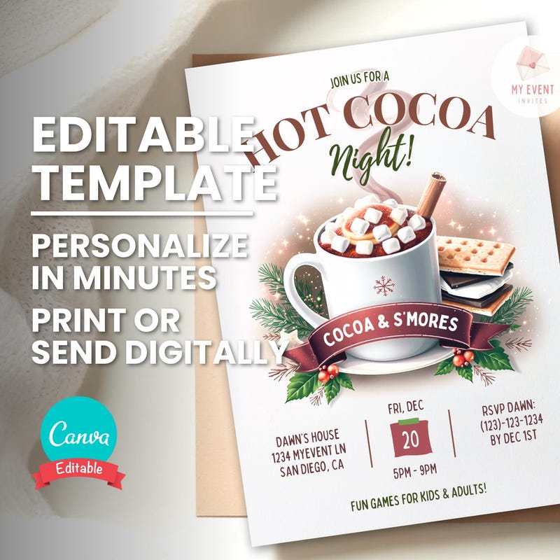 Hot Cocoa Bar Flyer Editable - Etsy
