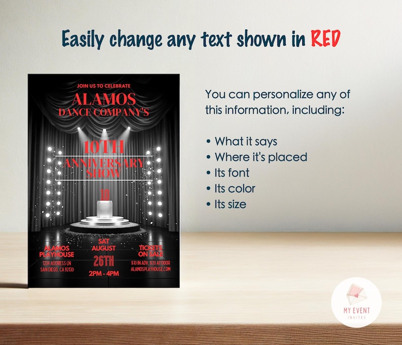 Award Show Invitation, Theater Stage Performance Ceremony Invite ...