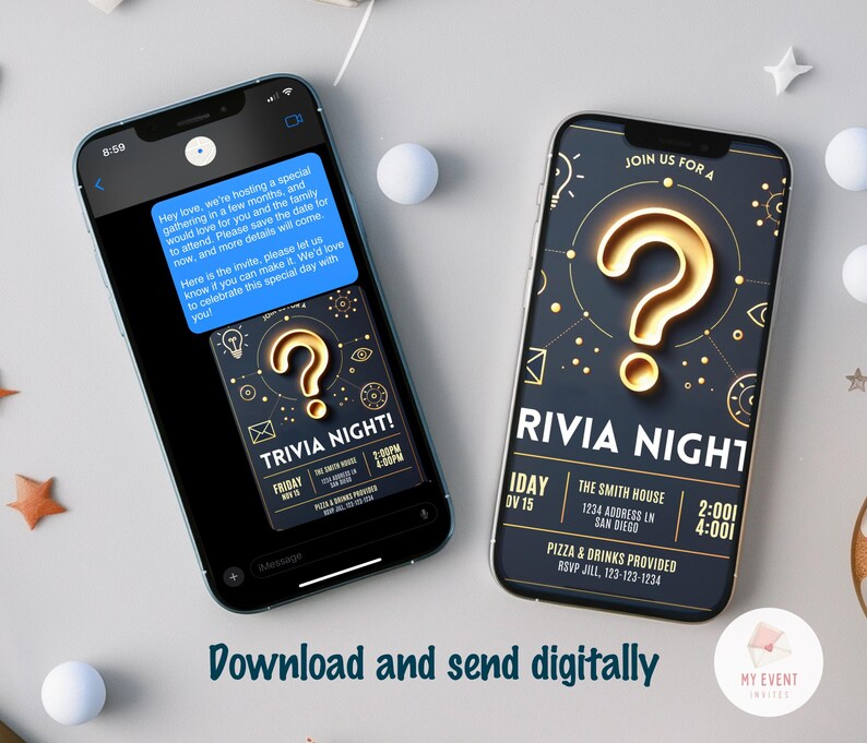 Trivia Night Invitation, Game Night Party Invite for Family ...