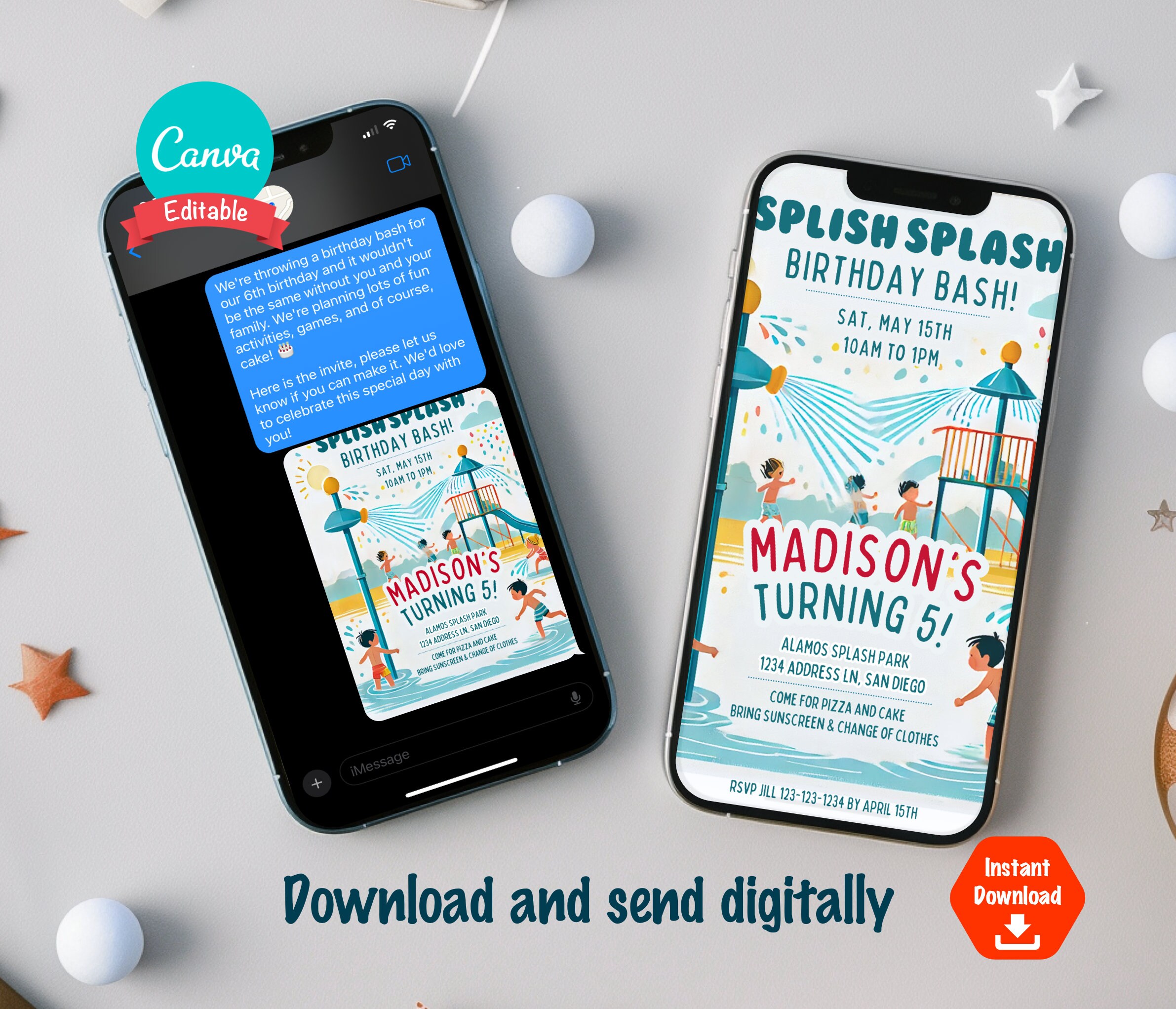 Splish Splash Birthday Bash Invitation for Splash Park or Splash Pad ...