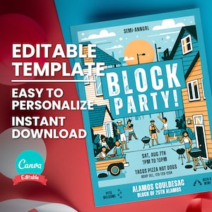 Block Party Invite for Community Party or Neighborhood Gathering ...