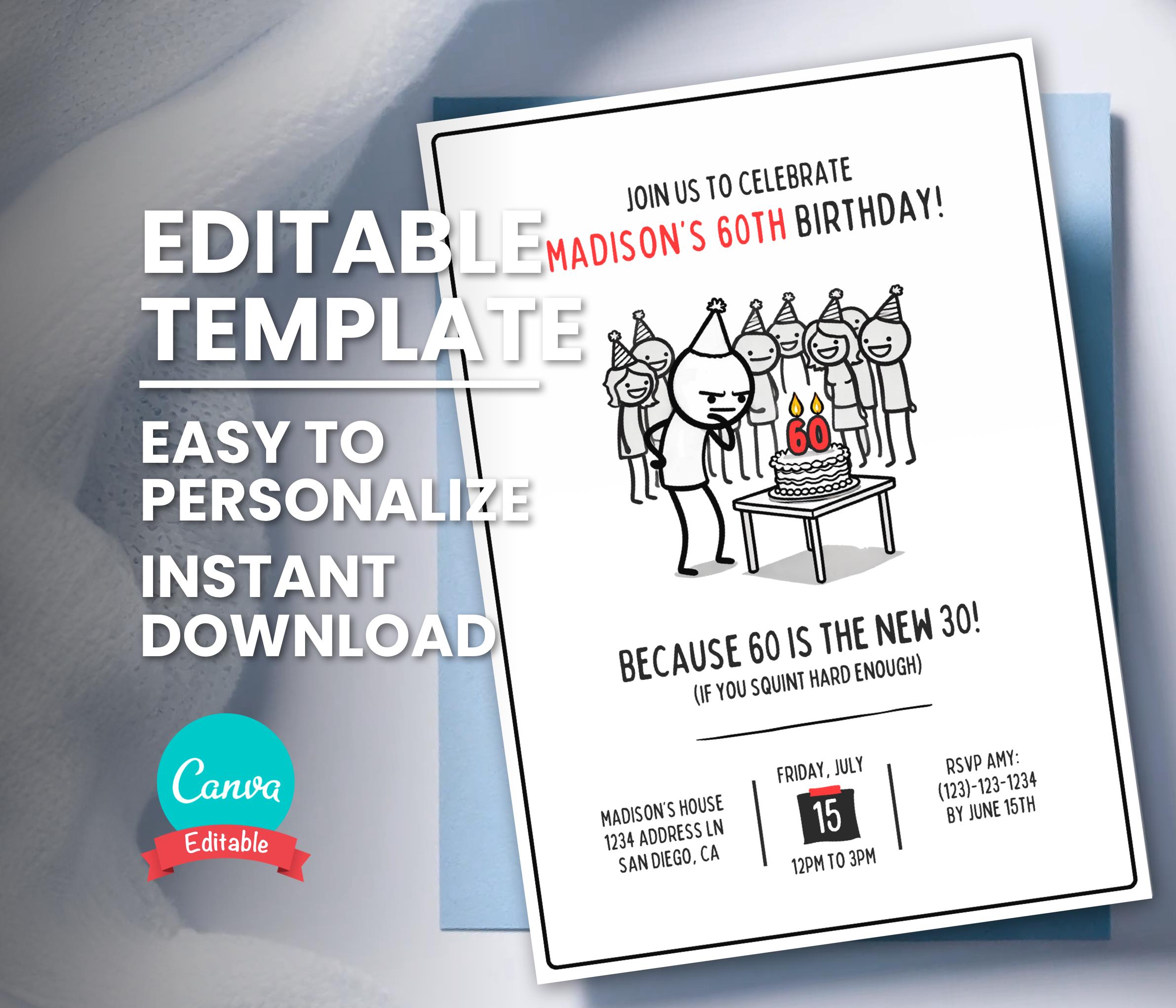 Funny Adult Birthday Party Invitation, Any Age Invite, Still Young If ...