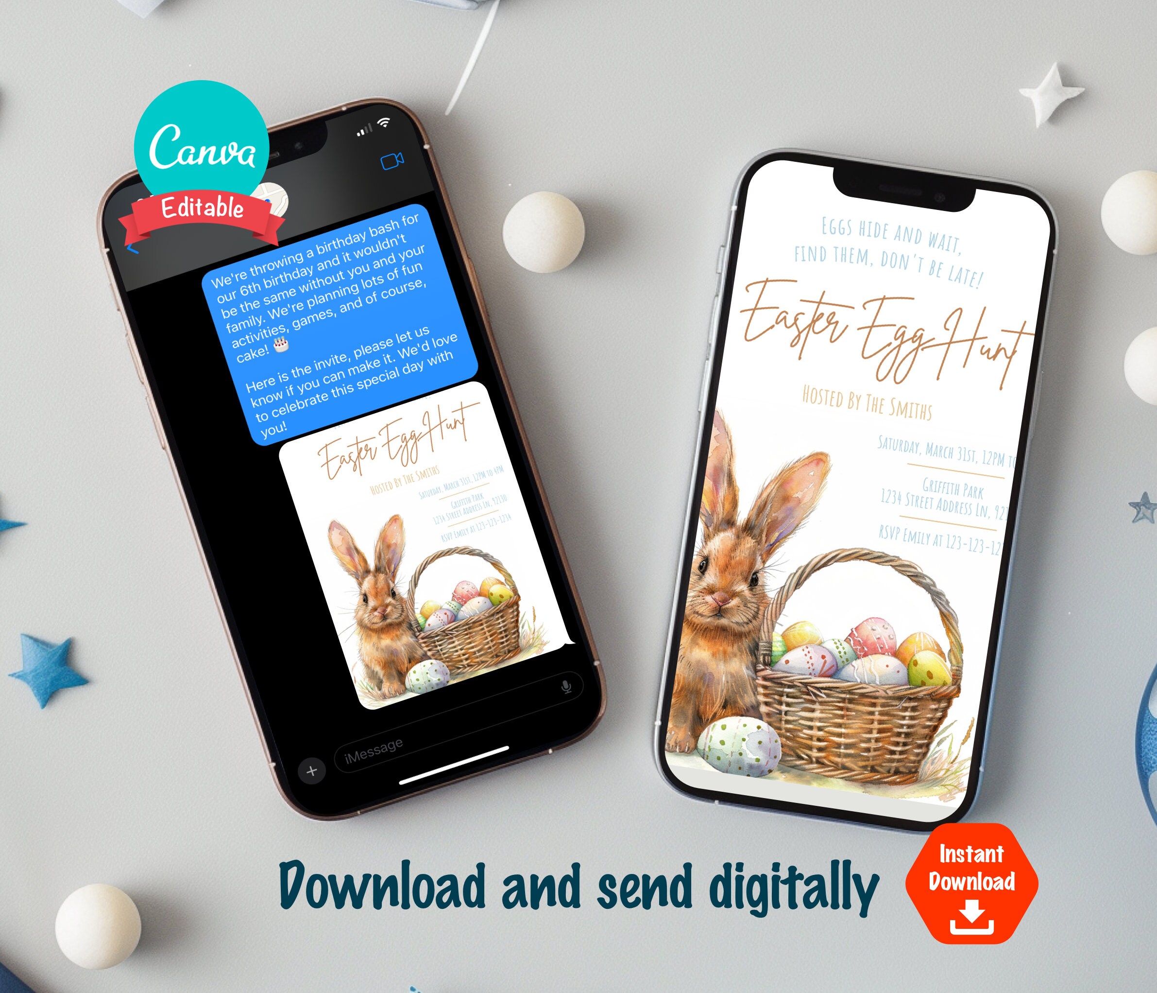 Editable Easter Egg Hunt Invitation Easter Egg Party for Kids Easter ...