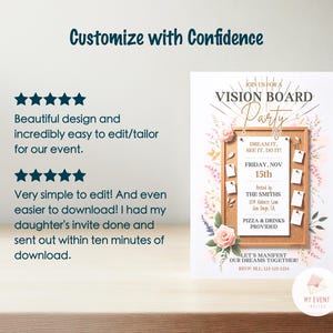 Vision Board Party Invitation, New Year Goal Plan Party Invite ...