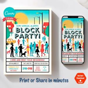 Block Party Invite for Meet the Neighborhood Gathering Invitation ...